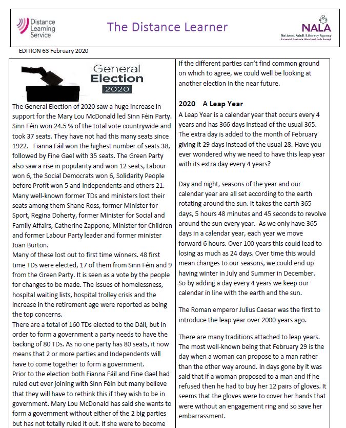 The Distance Learner – October 2021 worksheet (issue 80) - NALA