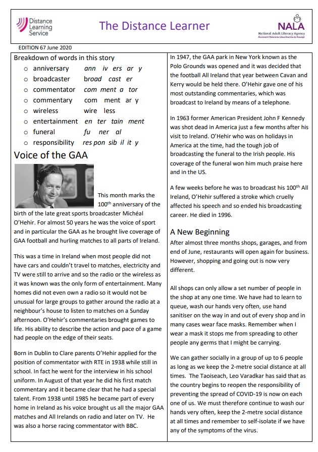 The Distance Learner – April 2021 worksheet (issue 75) - NALA