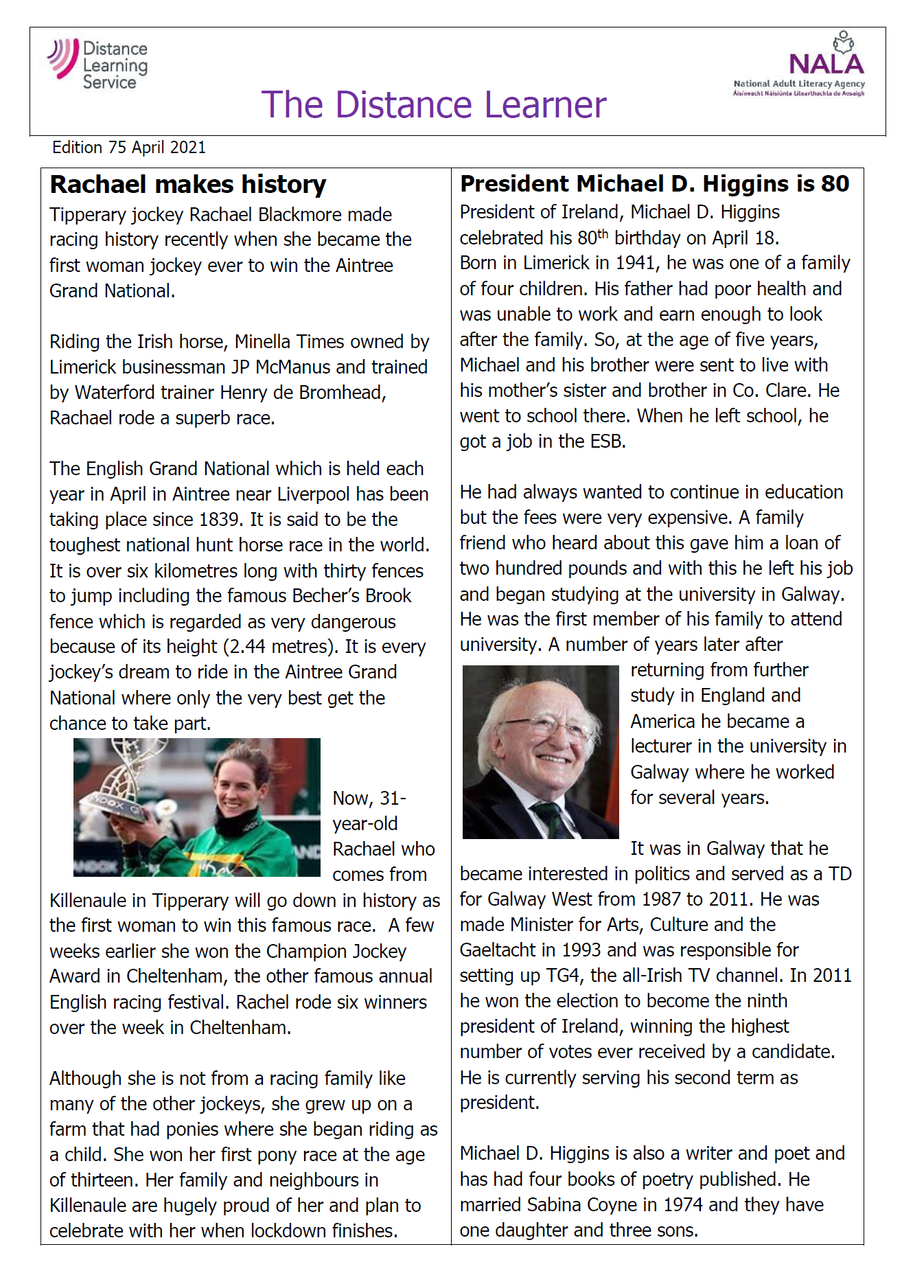 The Distance Learner – April 2021 worksheet (issue 75) - NALA