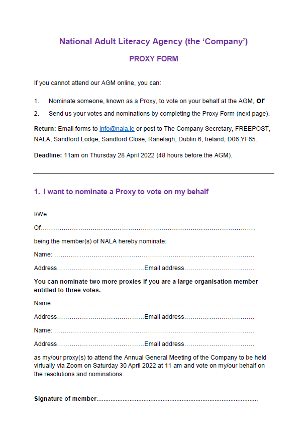 NALA EGM 2024 - Draft minutes - NALA