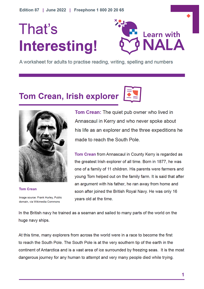 That’s Interesting! – February 2024 worksheet (Issue 103) - NALA