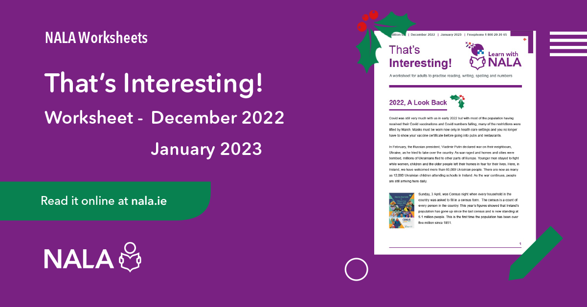 That's Interesting! - December 2022 and January 2023 worksheet (Issue ...