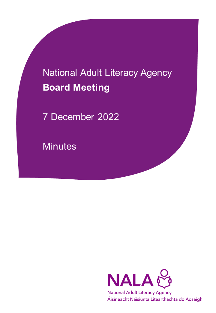 Minutes of the NALA Board Meeting - 7 December 2022 - NALA