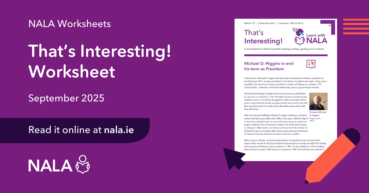 That’s Interesting! – September 2025 worksheet (Edition 119) - NALA